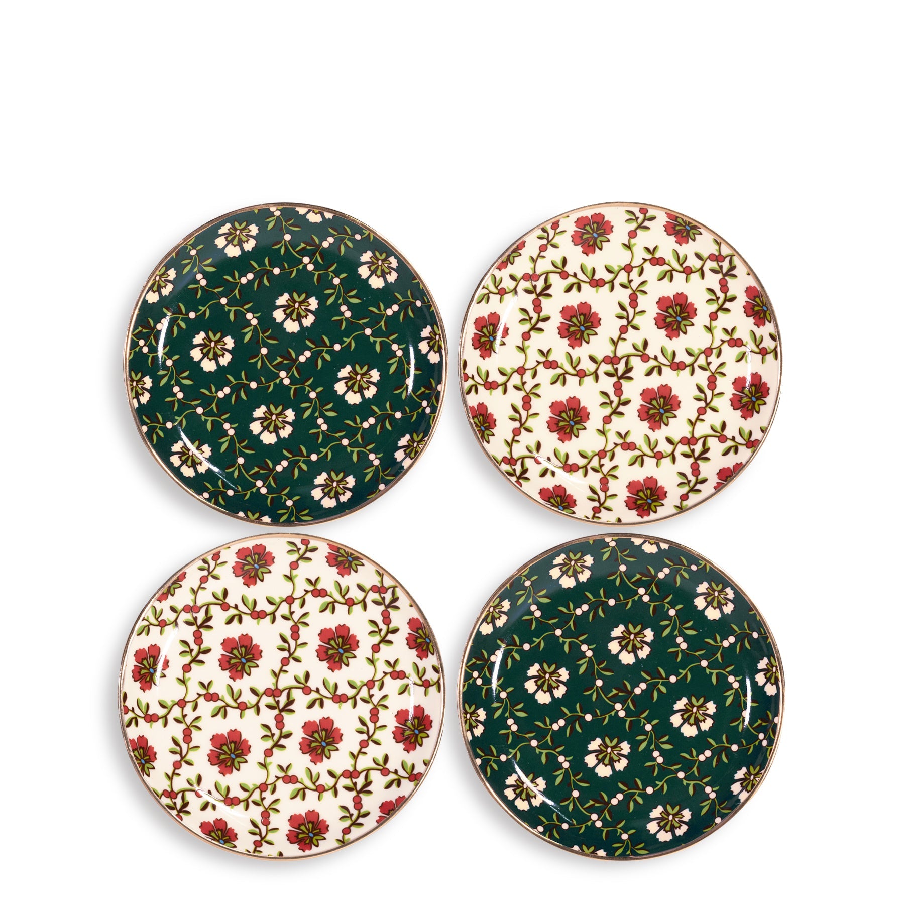 Ceramic Coaster Set, Mistletoe Lattice – Garvin Lane