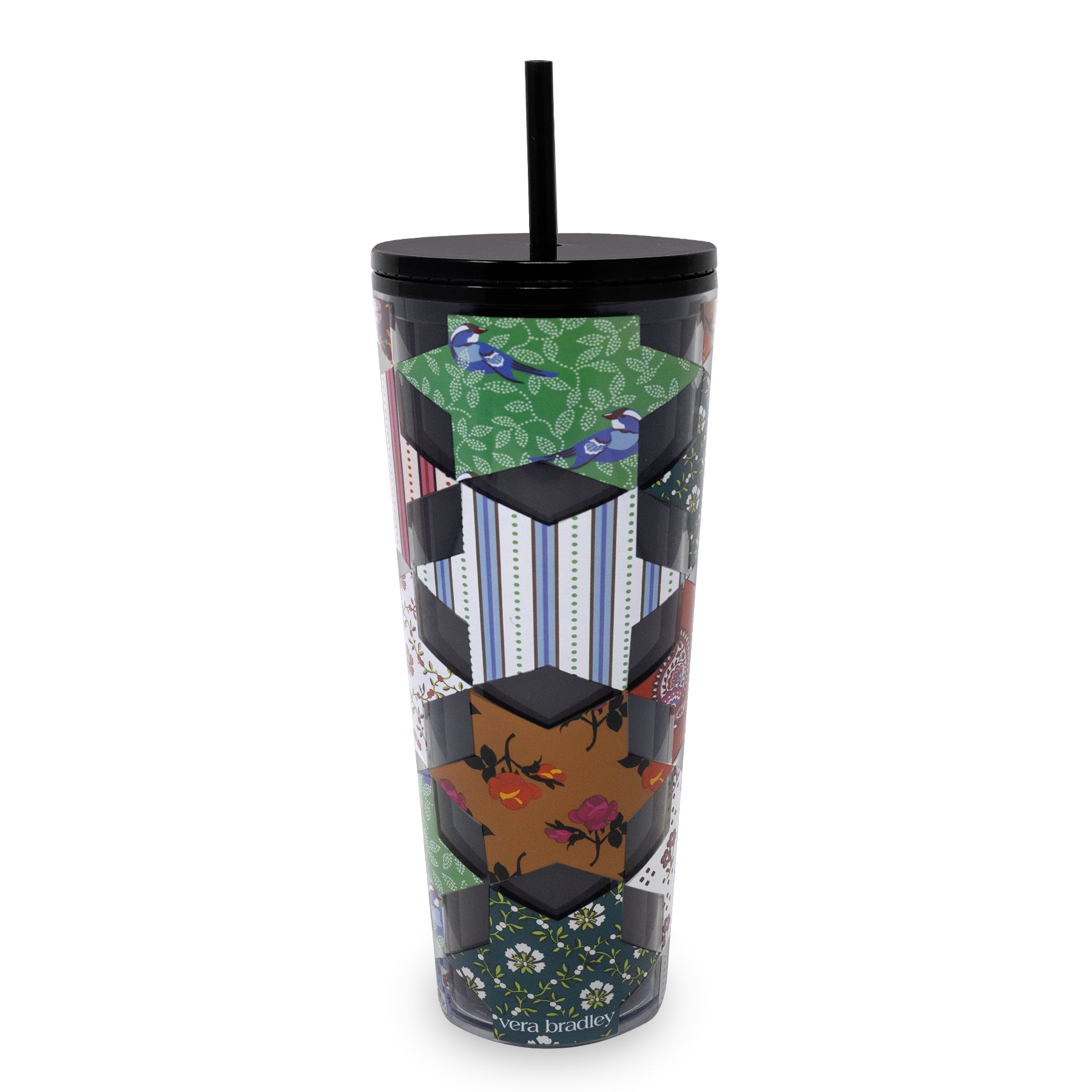 Double Wall Tumbler with Straw, Star Patchwork – Garvin Lane